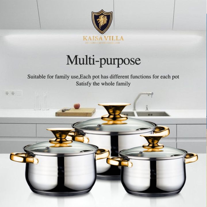 Kaisa Villa Stainless Steel Cookware Set-6pcs ( KV-1043) | Daraz.com.bd