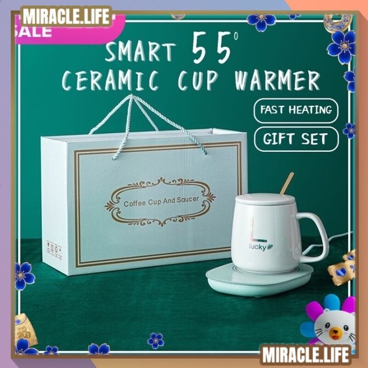Smart Constant Temperature 55 Degree Cup Gift Set Warming Mug Ceramic ...