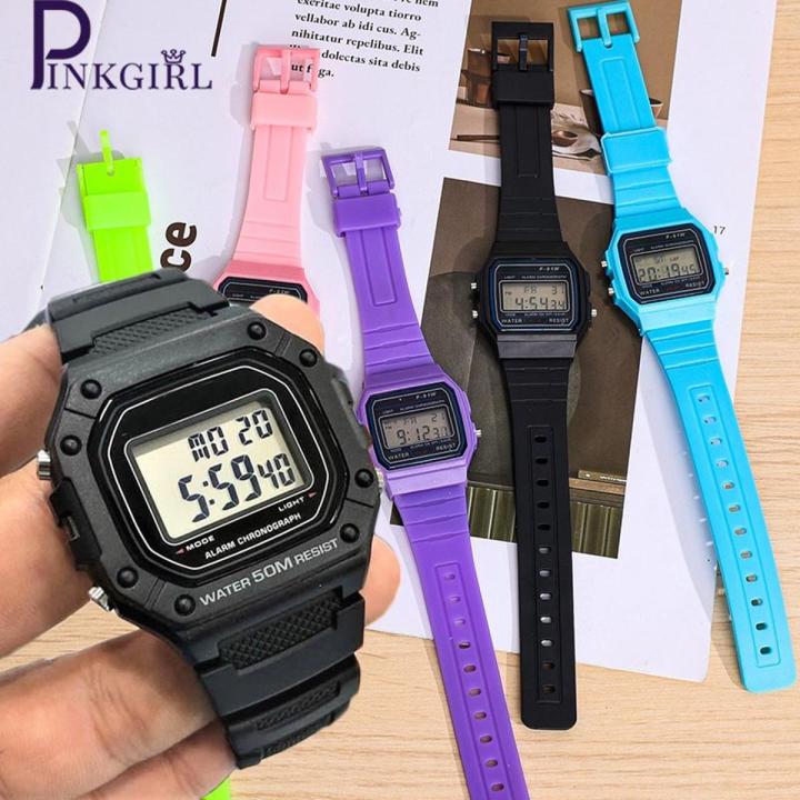 Fashion Men Female Electronic LED Digital Watches F91W Silicone Strap ...