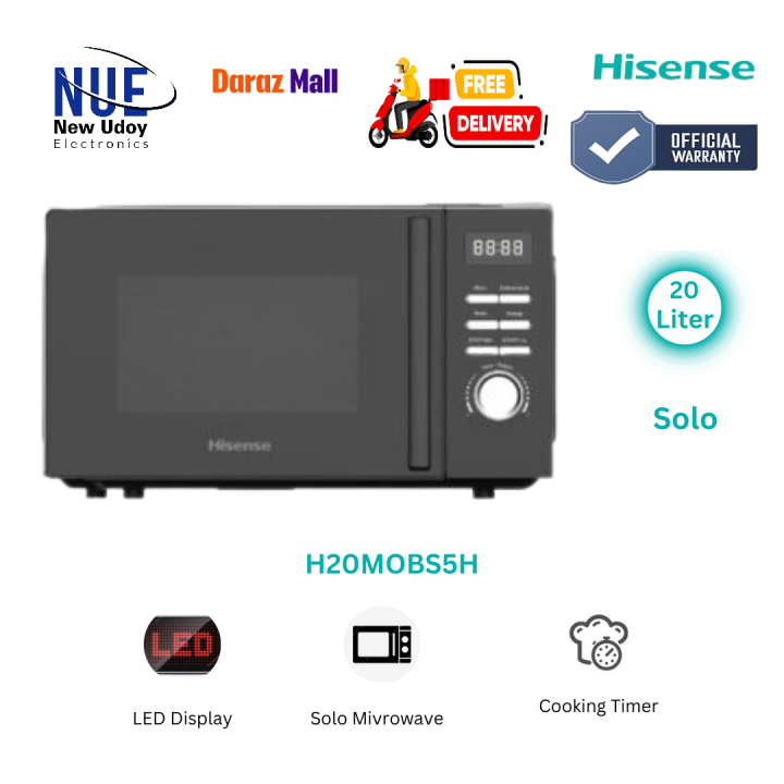 Hisense Official warranty from Fair Electronics 20L Solo Microwave Oven with LED Display & Grey ...