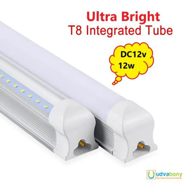 T8 LED TUBE LIGHT WHITE Color Ultra Bright DC 12V LED T8 Integrated White LED T8 Tube Light For ...