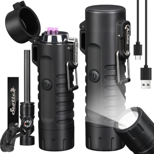 Scotte Plasma Windproof arc Lighter Electric Lighter and LED Flashlight ...