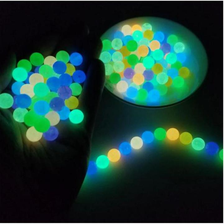 Color Glow In The Dark Loose Bead Woman Men Luminous Beads Necklace ...