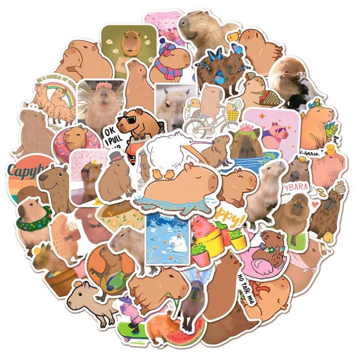 50pcs Cute Capybara Stickers Notebook Laptop Phone Luggage Skateboard ...