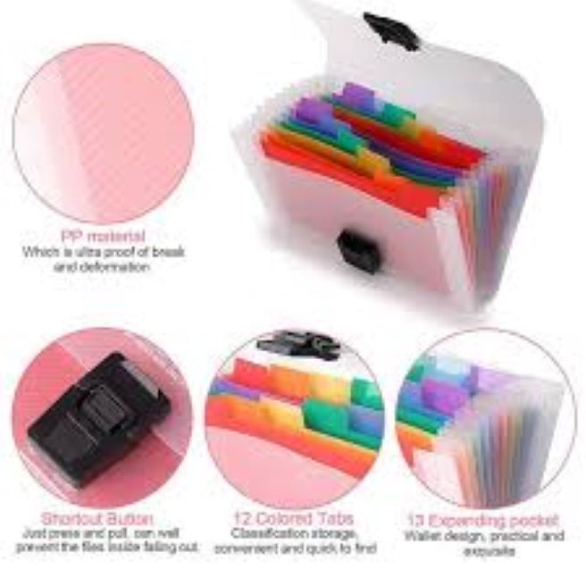 New Transparent File Bag LQ Industrial Mini Document File A6 Rainbow ...