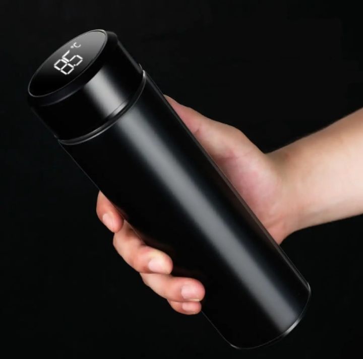 500ML Smart Thermos Water Bottle Led Digital Temperature Display Stainless Steel Coffee Thermal ...