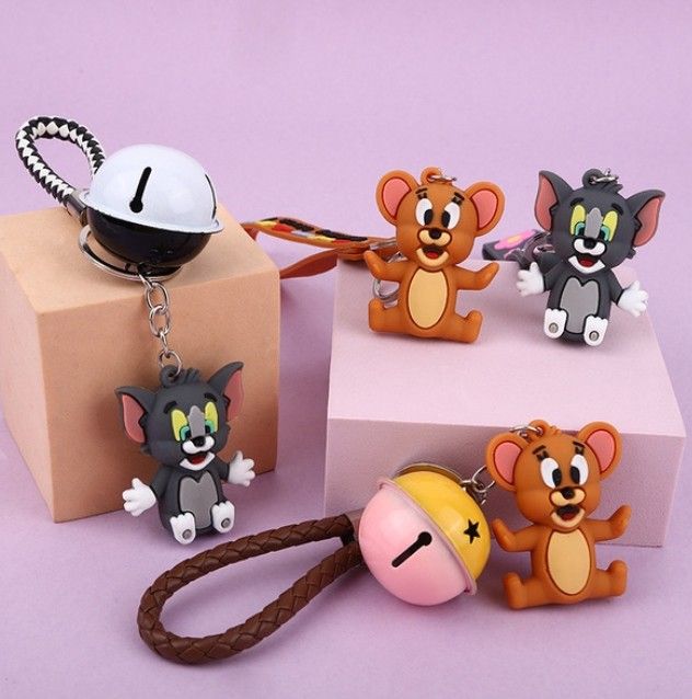 Tom and Jerry Cat and mouse car key chain cute cartoon doll key pendant ...
