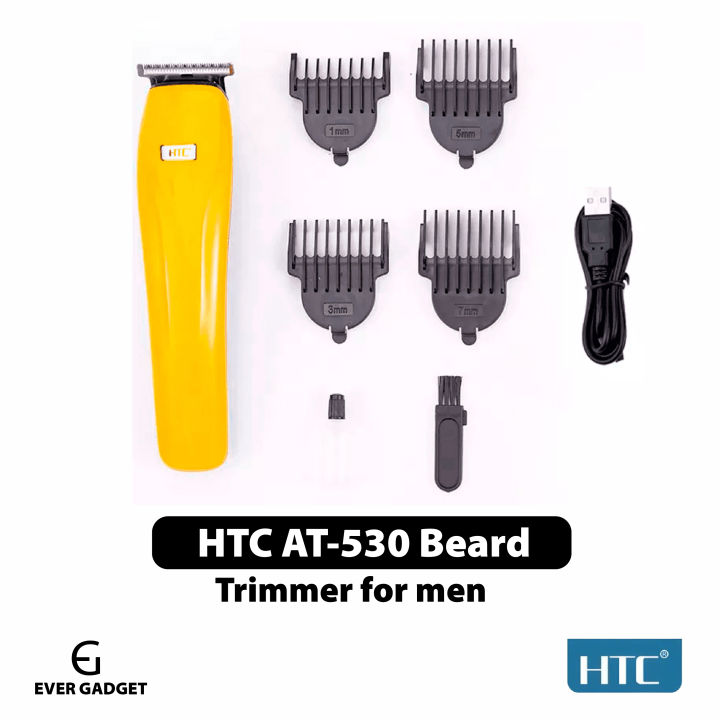 HTC AT-530 Hair And Beard Trimmer For Men - Yellow | Daraz.com.bd