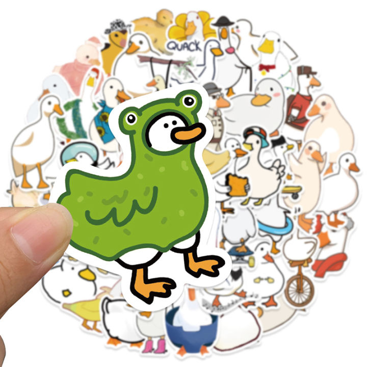 50Pcs Mixed Cartoon Duck Stickers Cute Animals Waterproof Decals To DIY ...