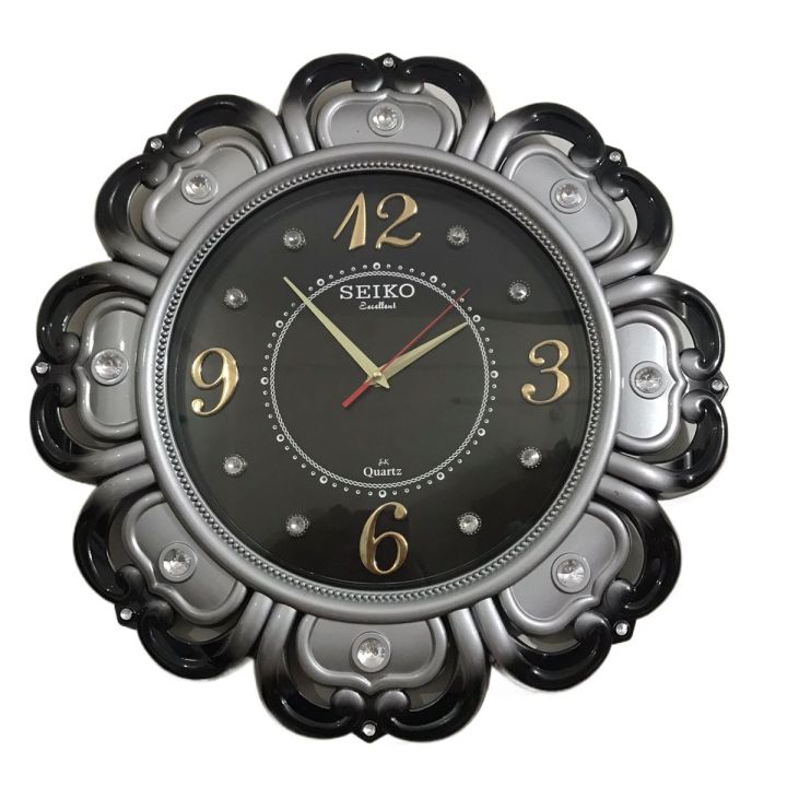 48 Homestop Round Shape Vintage Fiber Made Sharp Decorative Wall Clock ...