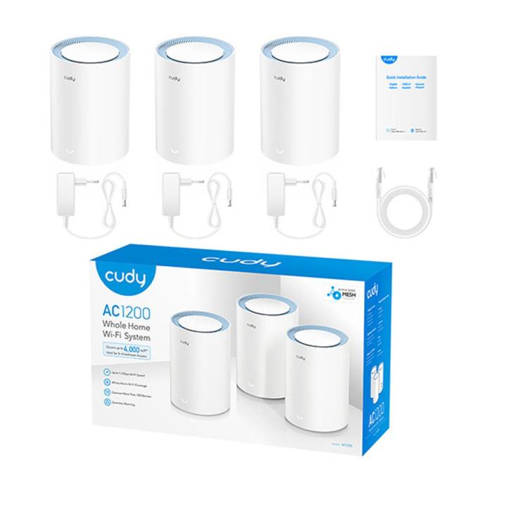 Cudy M1200 (3-Pack) AC1200 Dual Band Whole Home Wi-Fi Mesh System ...
