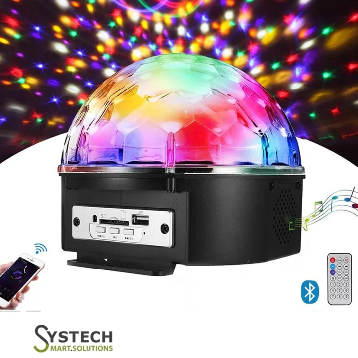 MP3 Player With LED Party Lights 6 Colors Ball Light LED With Remote ...