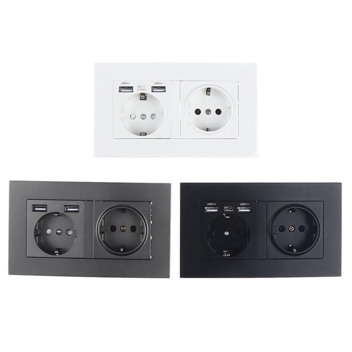 Wall mounted panel 16A power socket EU standard multi plug with 2 USB ...