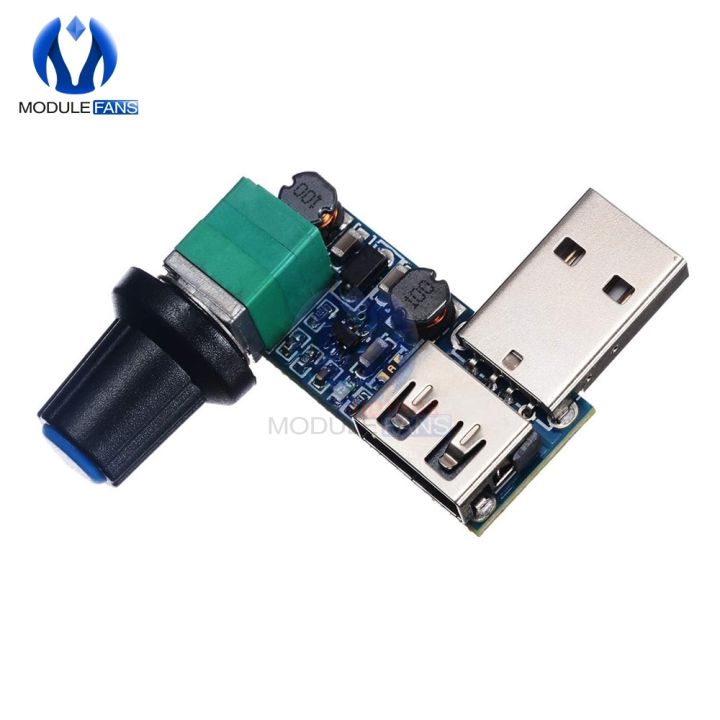 5V to 12V USB Fan Speed Controller Control Switch Fan Stepless Module Adjustable Potentiometer ...