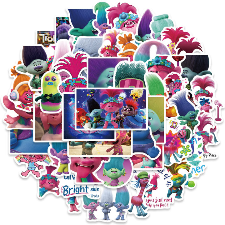 50Pcs Classic Cute Funny Cartoon Anime Trolls Stickers For Laptop ...