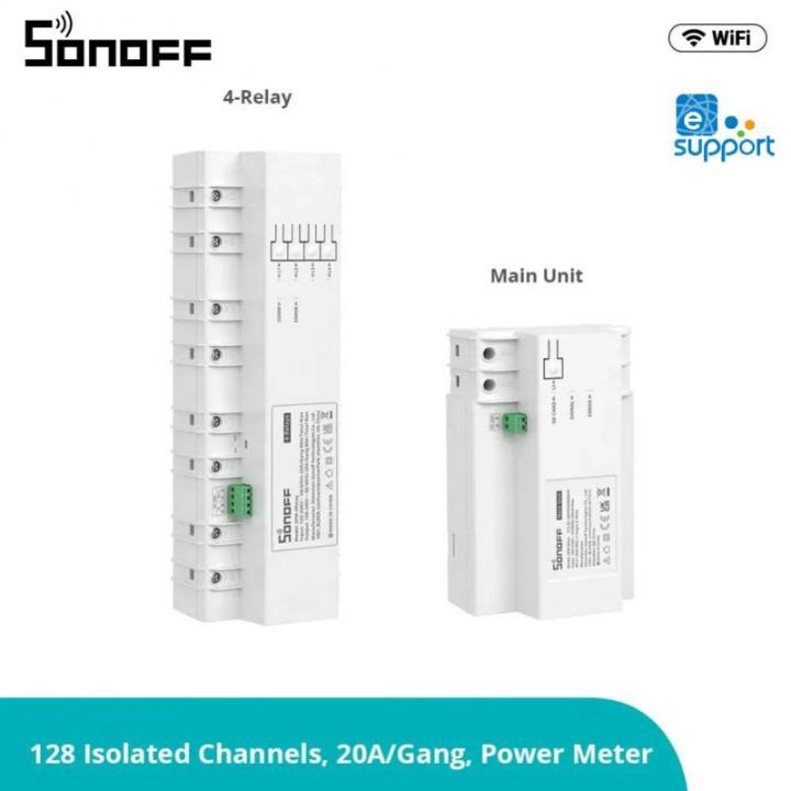SONOFF SPM-4relay/Main Wifi Smart Switch 20A Stackable Power Meter ...
