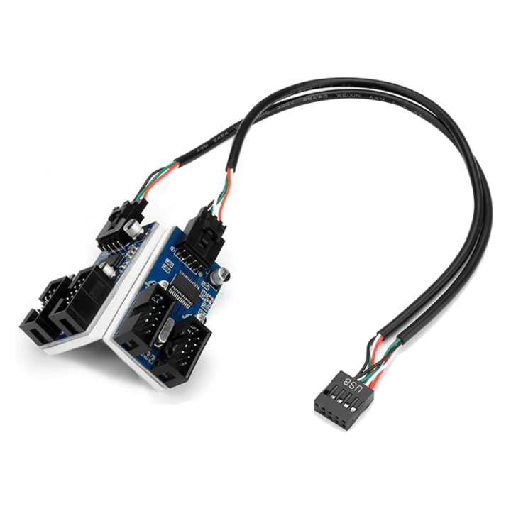 Motherboard USB 2.0 9Pin Header 1 To 4 Extension Hub Splitter Adapter ...