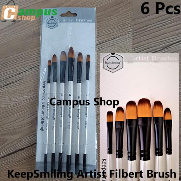 KeepSmiling Artist Filbert Brush Set-6pcs | Daraz.com.bd