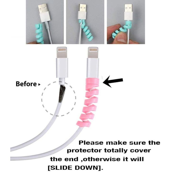 Universal Twist Charging Cable Protector Saver Cover For USB Charger ...