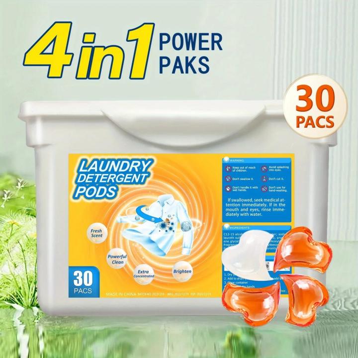 30pcs 4-in-1 Laundry Beads Detergent Liquid Capsule Ball for Washing ...