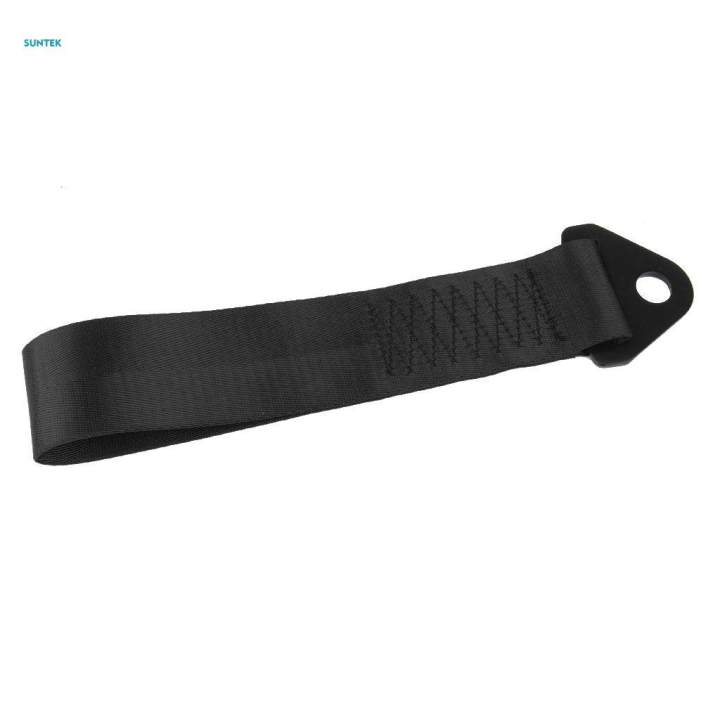 Black Racing Car Front Bumper Tow Strap Pull Rope with Towbar Bolt ...