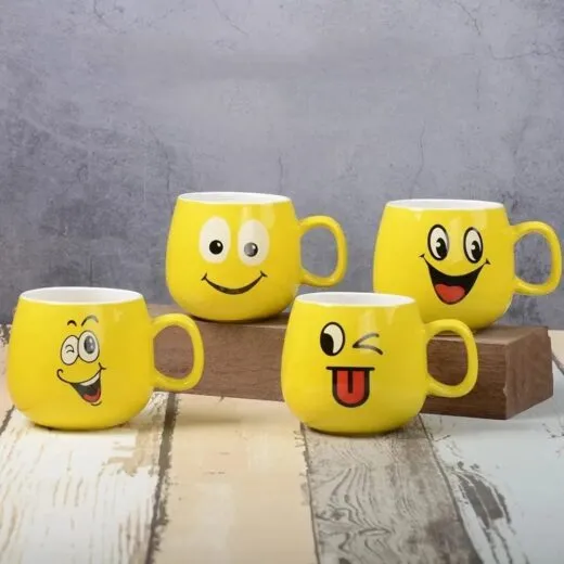 Emoji tea cups, happy smiley tea cups for office or home decorate ...