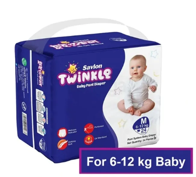 Savlon Twinkle Baby Pant Diaper Medium 24 pcs | Daraz.com.bd