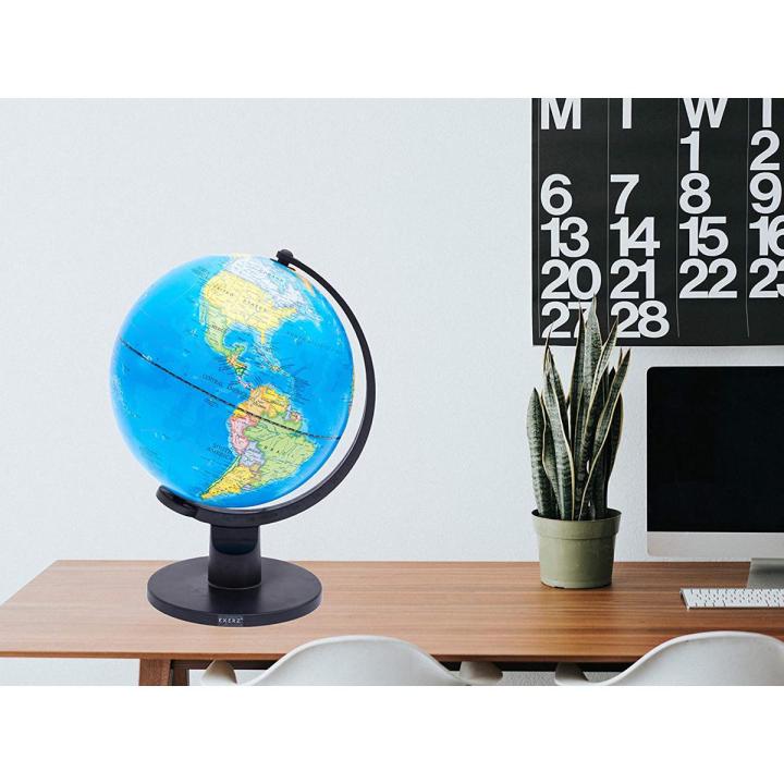 25cm World Globe Educational Political Map Swivel Rotating Desk Top ...