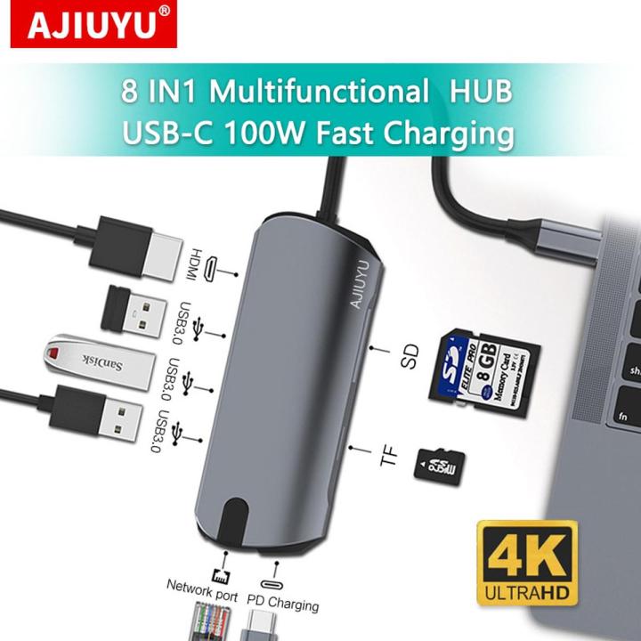USB C HUB to Multi USB 3.0 4K HDMI Card Reader Adapter Dock for Lenovo ...