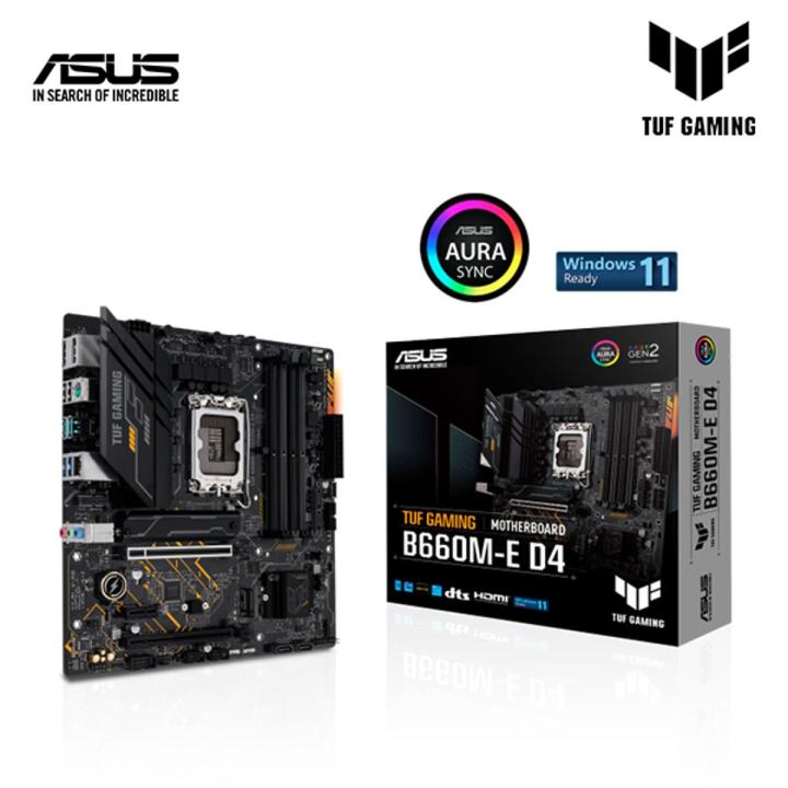 ASUS TUF GAMING B660M-E D4 Intel B660 (LGA1700) mATX Motherboard - PCIe ...