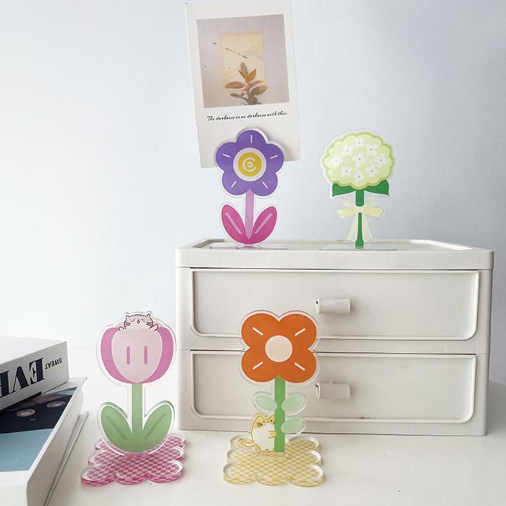 Desk Note Holder Clip Acrylic Flower Note for Card Paper Party Birthday ...