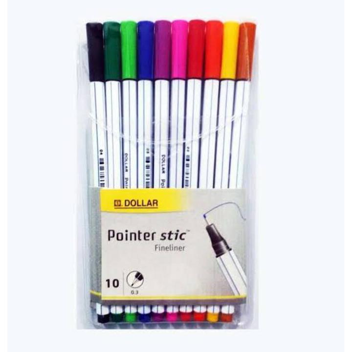 Dollar Pointer Stick 0.3Mm Fineliner 10 Assorted Color - Pen | Daraz.com.bd