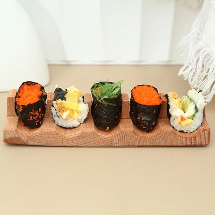 Food Container /2/3/4/5 Slots Wooden Sushi Rack U-shape Multi Purpose ...