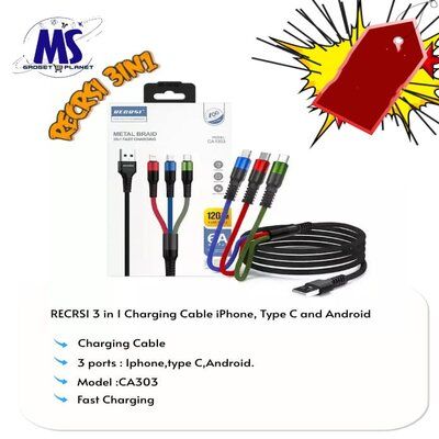 REGRSI 3 IN 1 FAST CHARGING METAL BRAID | Daraz.com.bd