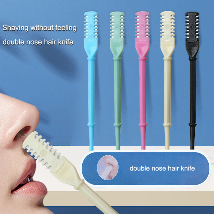 360 Degree Rotating Double Head Nose Hair Trimmer Earpick Nose Hair ...