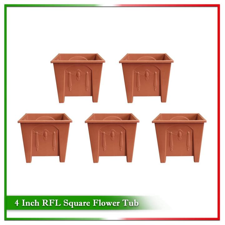 4 Inch Square Deluxe Flower Tub - 5 Pcs | Daraz.com.bd