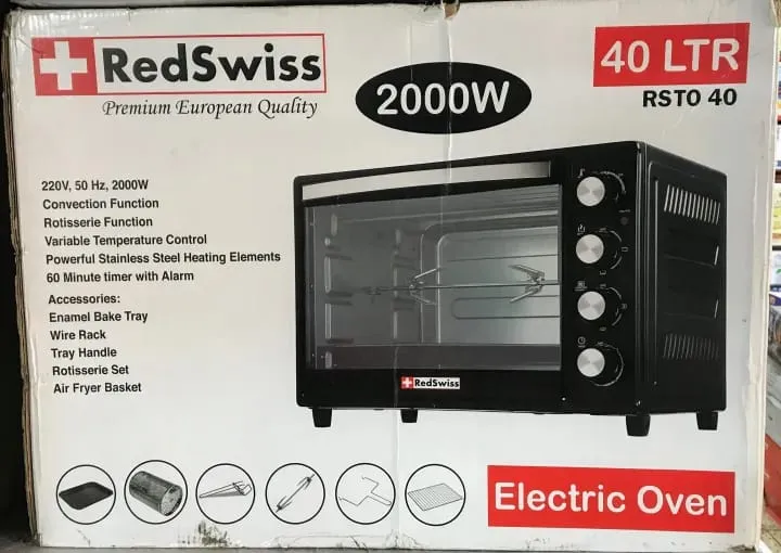 Red Swiss Brand Electric Oven 2000W 40 Liter with Multifunction Oven ...