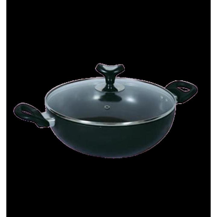 Topper Nonstick Deep Karai With Glass Lid (28Cm) - Electric Chula ...