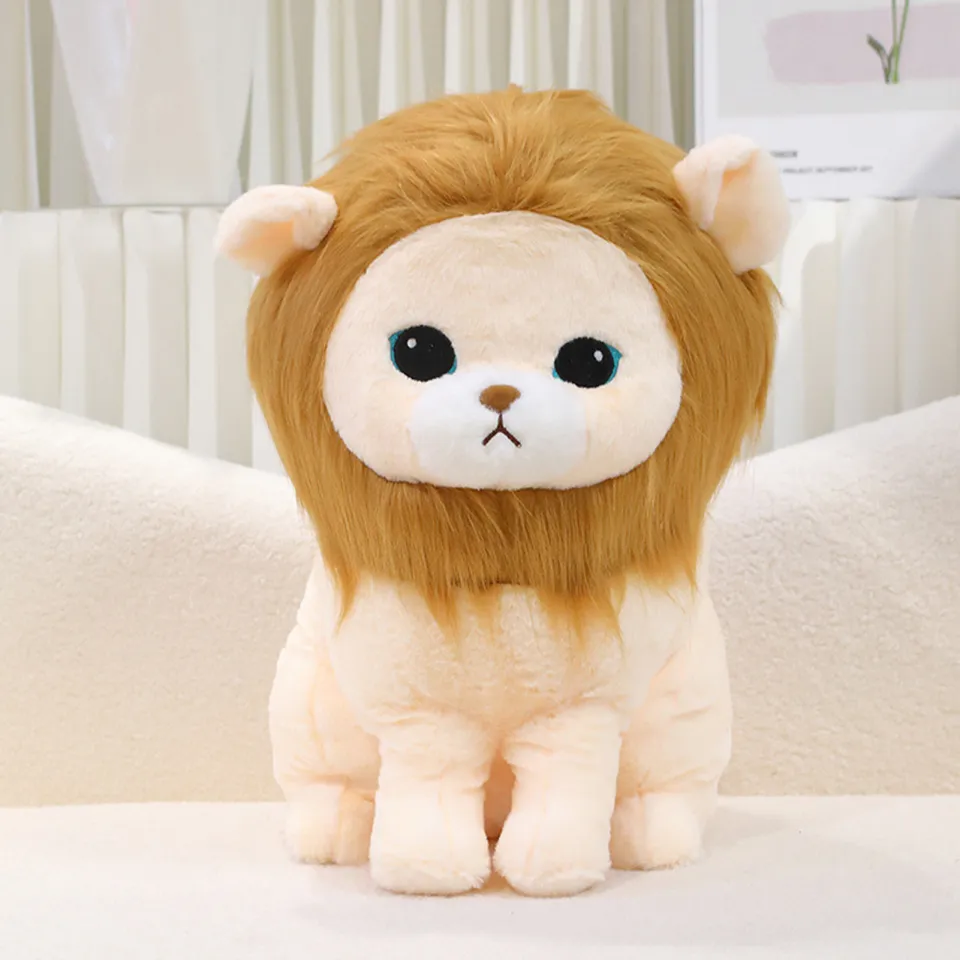 Realistic Lion Stuffed Animal Set Of 2 Brown Handcrafted Mountain Lion