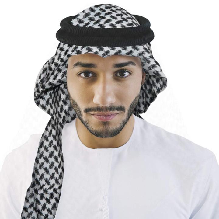 Arab Kafiya Keffiyeh Arabic Muslim Head Scarf for Men with Aqel Rope ...