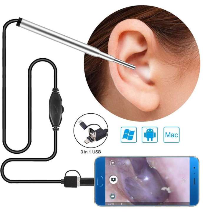 3.9mm Otoscope Ent Inspection Camera Video 3 in 1 USB Visual Ear ...