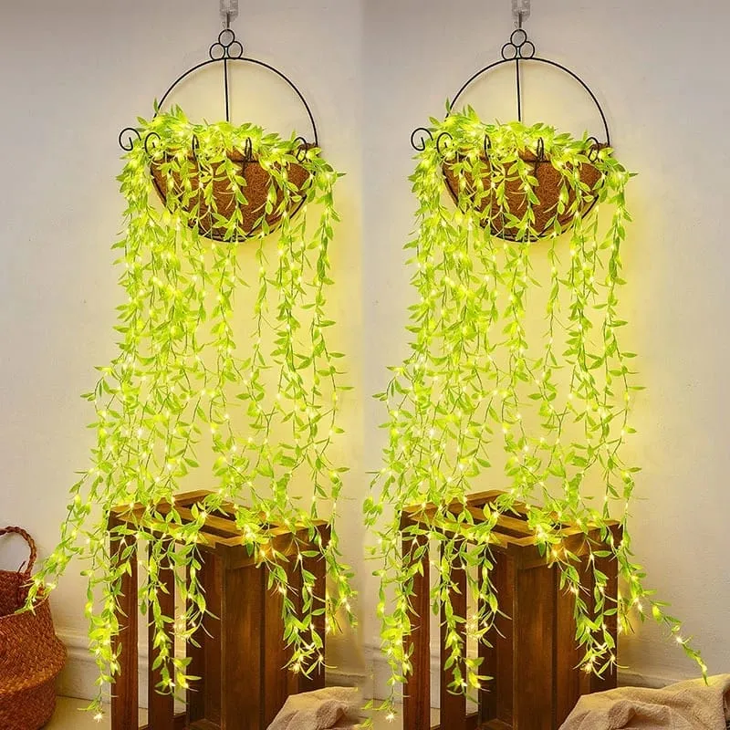 For Flower Green Leaf String Lights Artificial Pata Fairy Lights Big ...