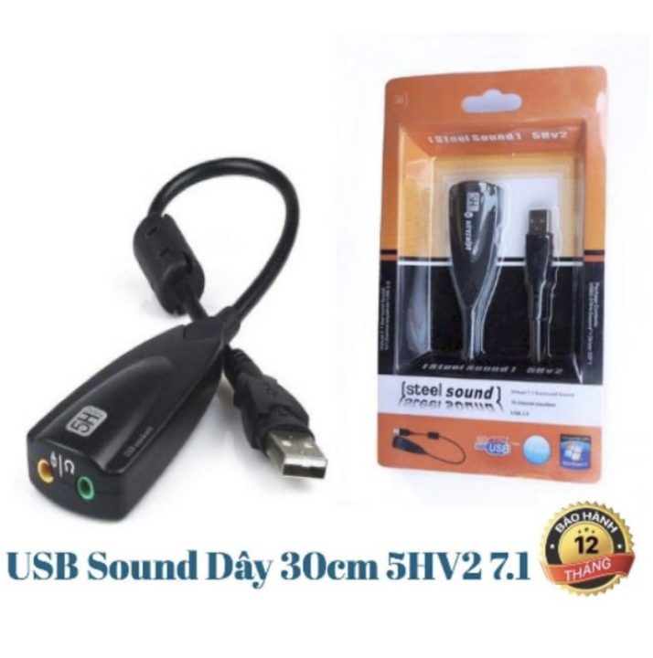 Steel Sound High Quality 5Hv2 USB2.0 Virtual 7.1 Channel 3D External Sound Card Adapter Driver ...