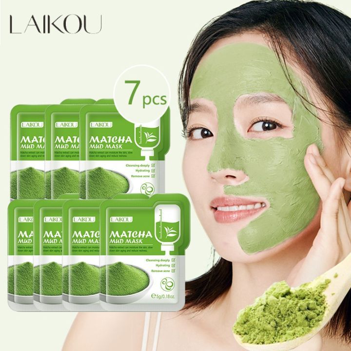 Laikou Matcha Green Clay Mud Face Mask - 7pcs | Daraz.com.bd
