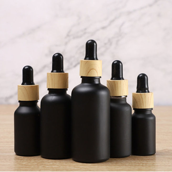 Refillable Glass Oil For Massage Essential Pipette Black Dropper Tubes ...
