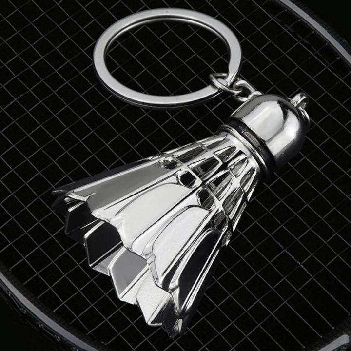 Metal Badminton Keychain Simulation 3D Badminton Pendant Gymnasium ...