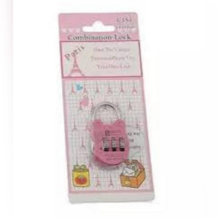 3 Digit Resettable Combination Padlock-Pink | Daraz.com.bd