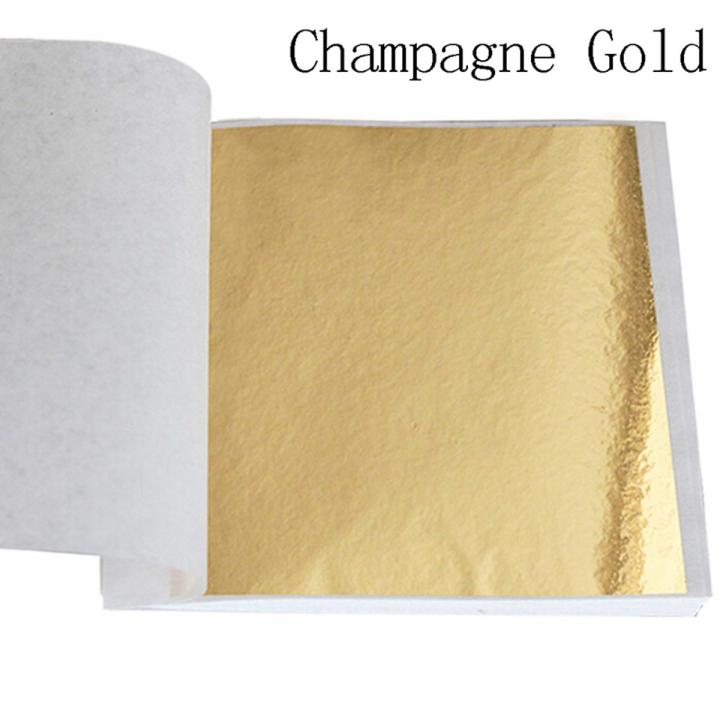 100 Sheets Gold Foil Leaf Gilding Handicrafts Craft Paper Decoration ...