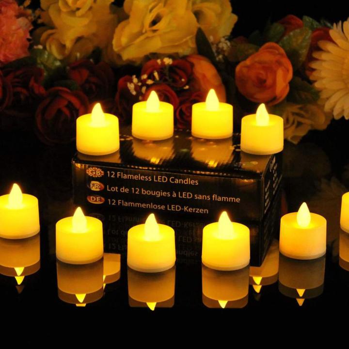 Romantic LED Candles Golden Decorative Flameless 6 Piece Set for Home ...