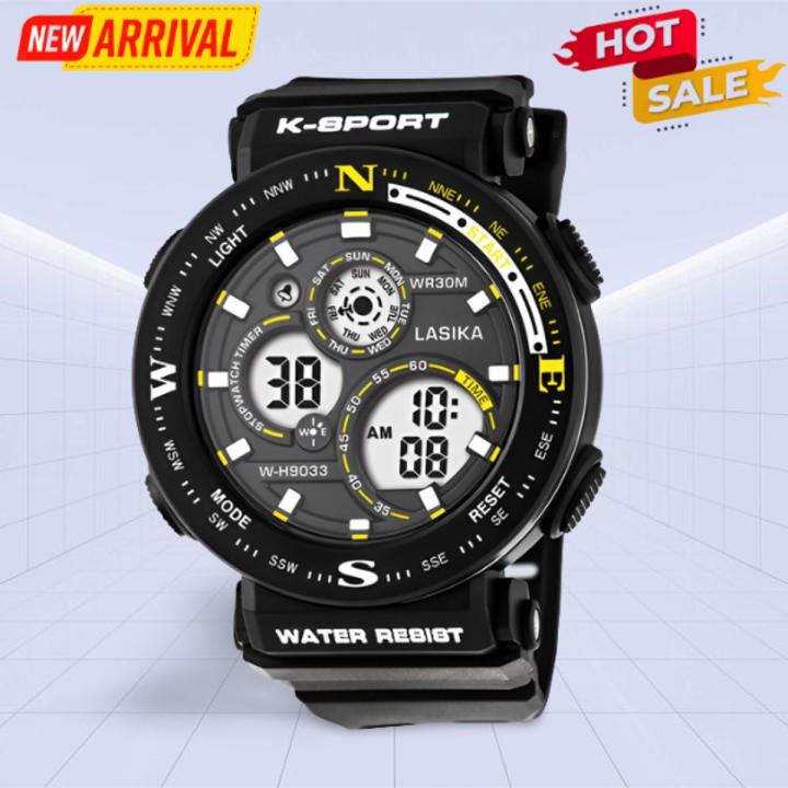 New LASIKA W-H9033 Chronograph Military Time Sport Watch Digital ...